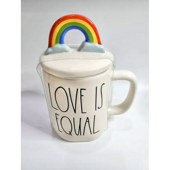 Rae Dunn | Dining | New Rae Dunn Love Is Equal Pride Mug With Rainbow Topper | Poshmark